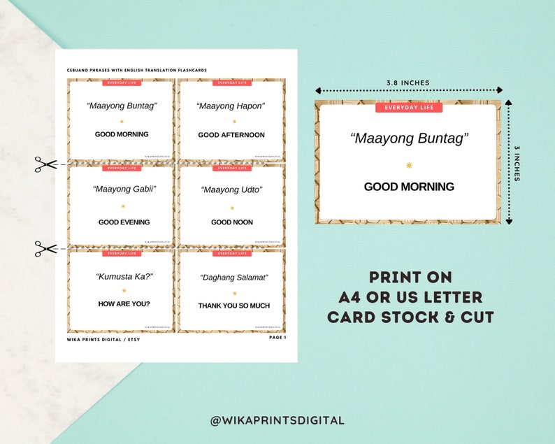 Essential Cebuano Phrases (110 Cards) Flashcards - Cebuano English ...