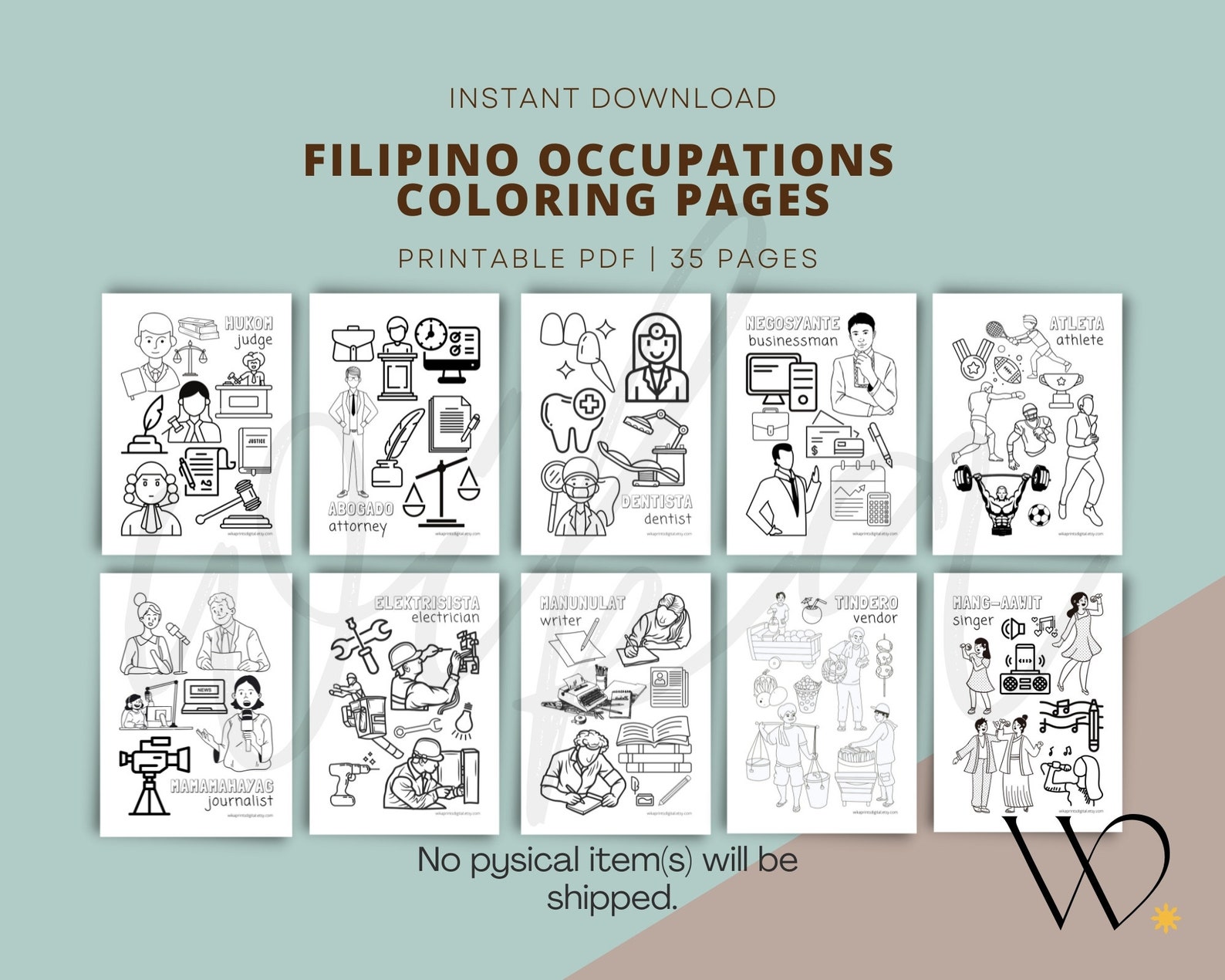Filipino Occupations Coloring Pages 35 Printable PDF | Filipino English ...