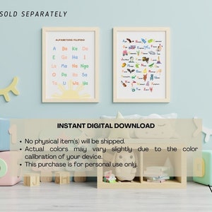 Filipino Alphabet Wall Art Printable, Filipino ABC Wall Art ...