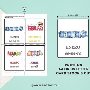 Days and Months With Tagalog Translation and Pronunciation - Printable ...