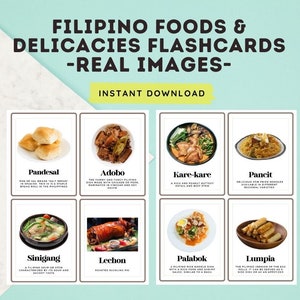 Filipino Foods Delicacies Flashcards (36 Cards) Filipino Flashcards ...