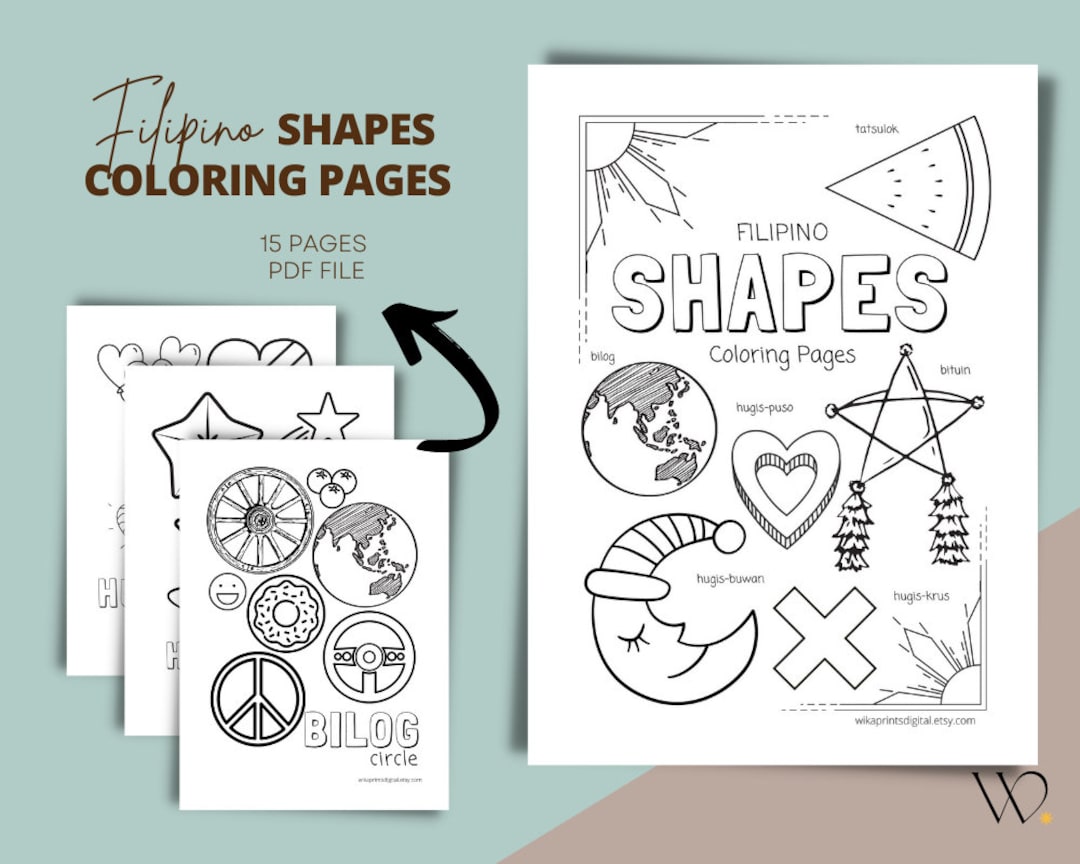 Filipino Shapes Coloring Pages 15 Printable PDF | Shapes (hugis ...