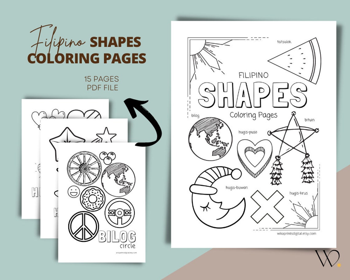 Filipino Shapes Coloring Pages 15 Printable PDF | Shapes (hugis ...
