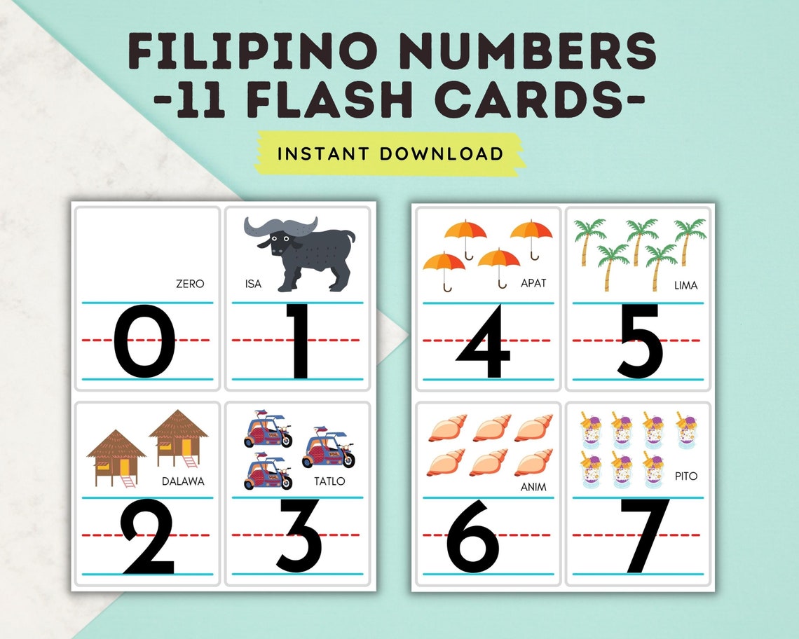 Filipino Alphabet With Numbers Flashcards - Tagalog Alphabet Flashcards ...