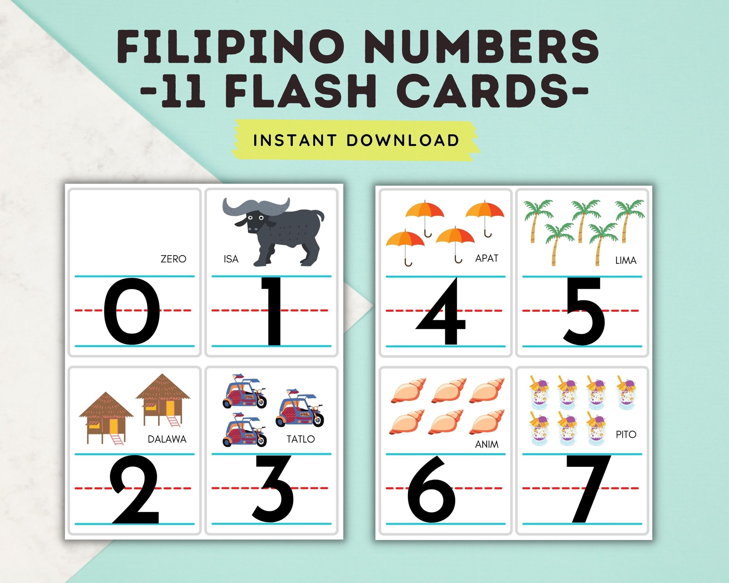 Filipino Alphabet With Numbers Flashcards - Tagalog Alphabet Flashcards ...