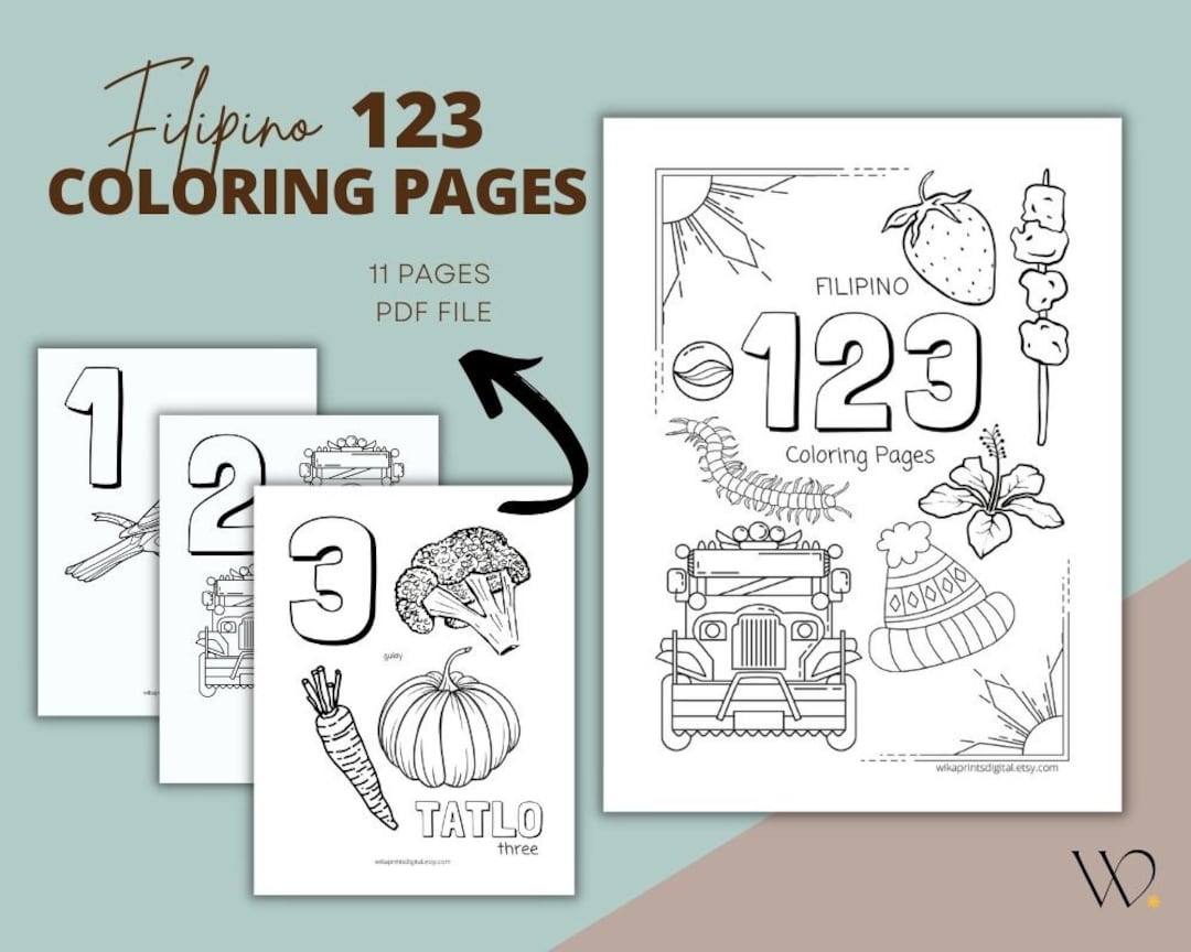 Filipino Numbers Coloring Pages 11 Printable PDF, Tagalog Coloring Book ...