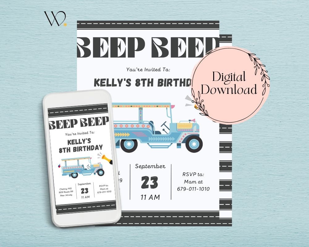 Jeepney Birthday Invitation Personalized Filipino Theme Party ...
