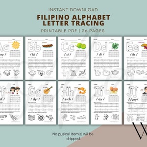 Filipino Alphabet Letter Tracing (26 Pages) Filipino Worksheet for ...