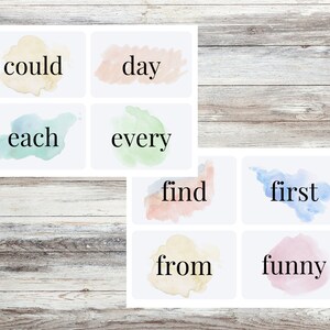 First Grade Sight Word Flashcards, Watercolor Themed, First Grade Ready ...