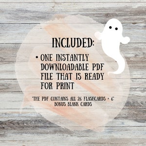 Halloween Alphabet Flashcards A-Z, ABC Flashcards, Homeschool ...