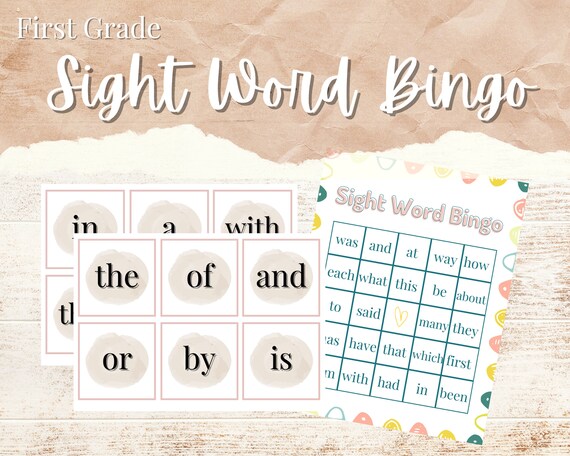 Sight Word Bingo First Grade Kindergarten Homeschool | Etsy