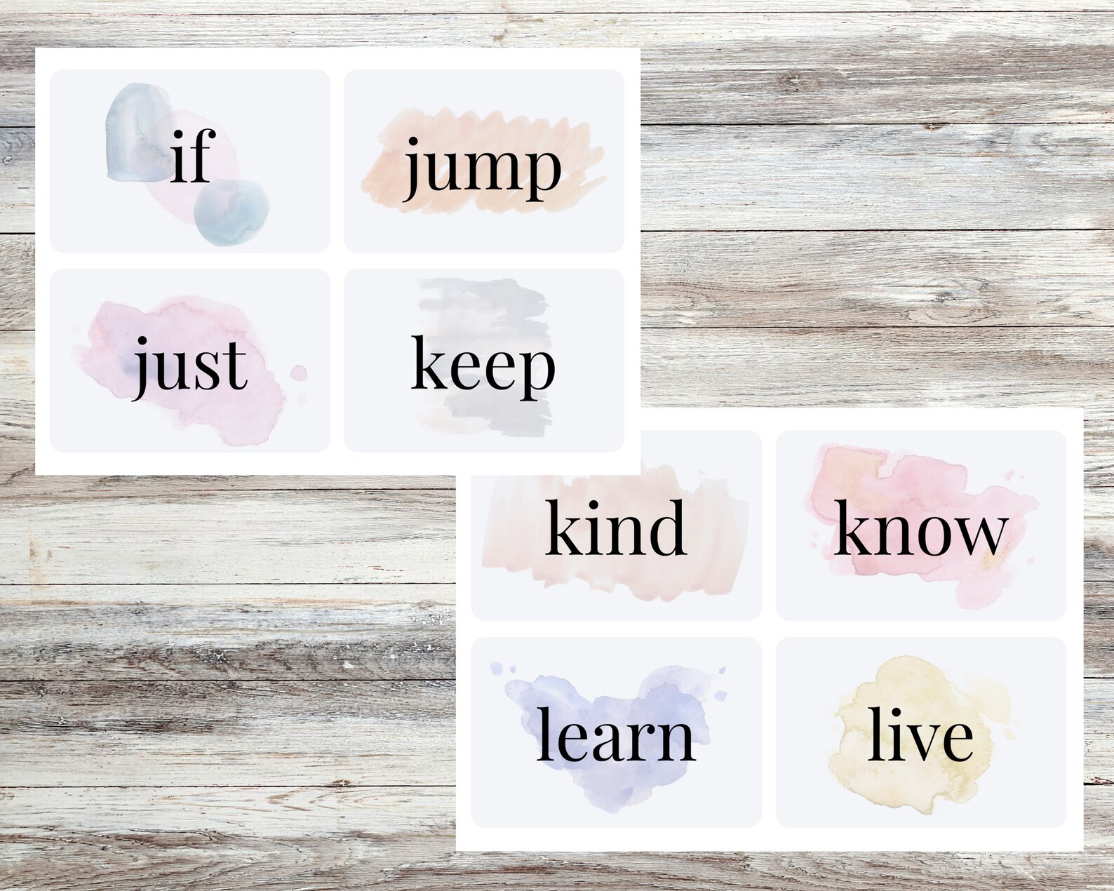 First Grade Sight Word Flashcards Watercolor Themed First - Etsy