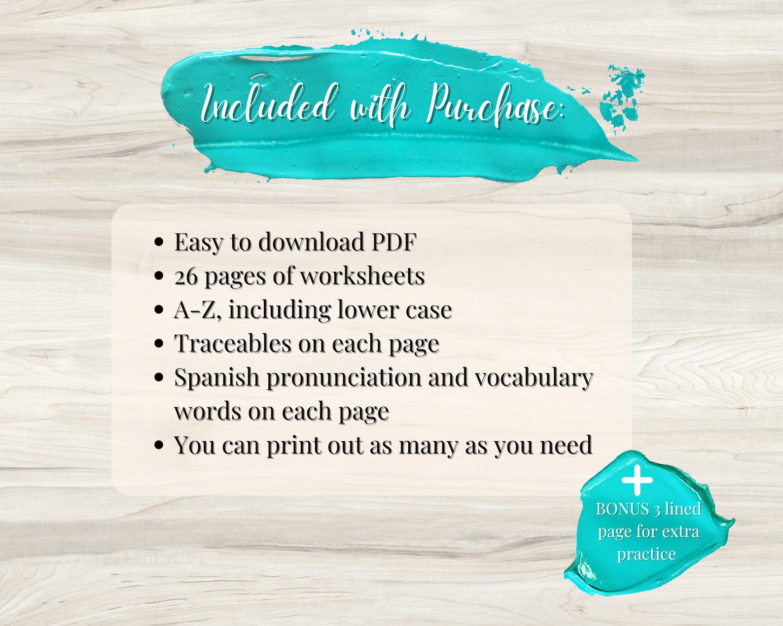 Alphabet Handwriting Worksheets With Spanish Vocabulary Words ...