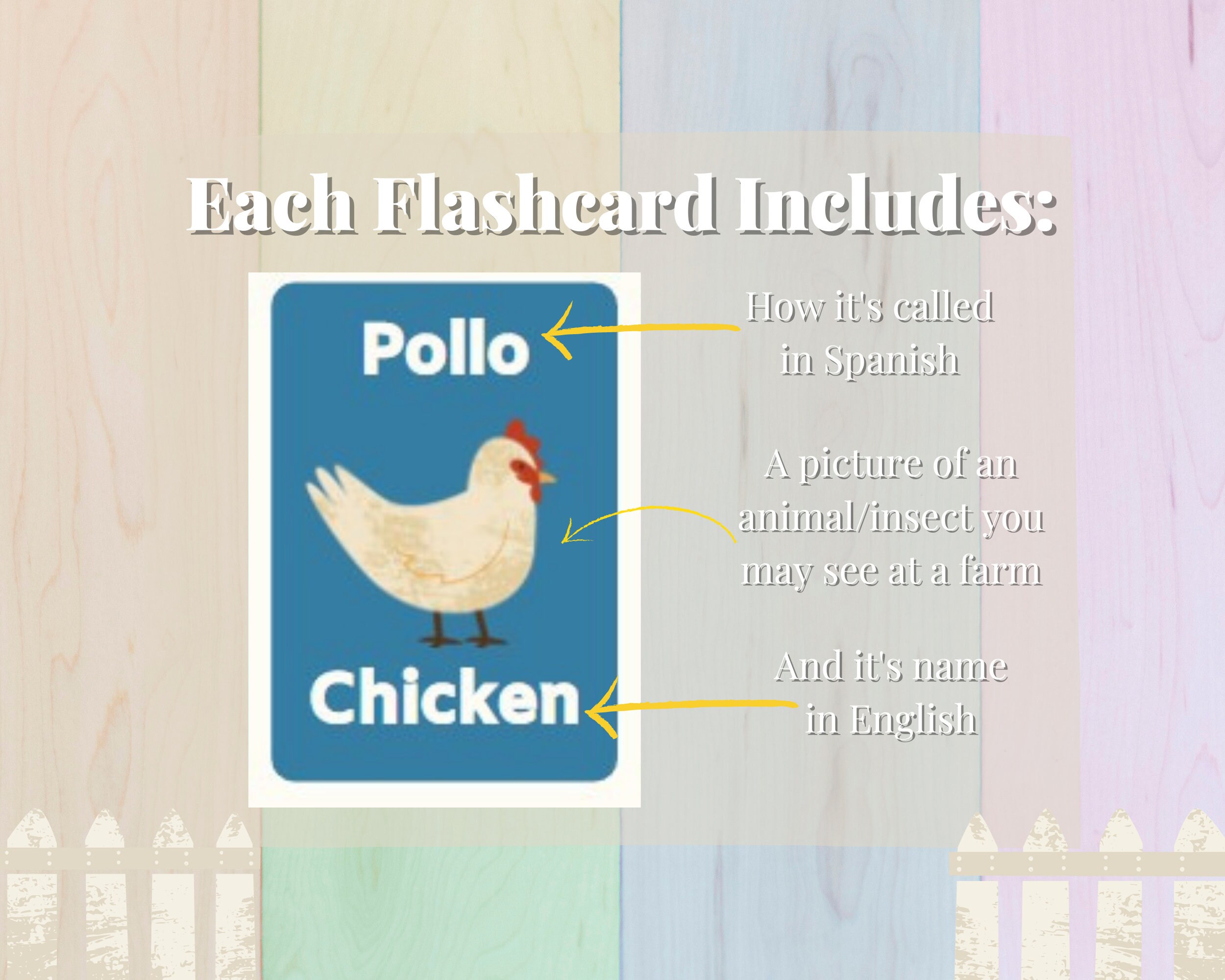 Bilingual Farm Animal Flashcards: Spanish & English Learning (printable ...