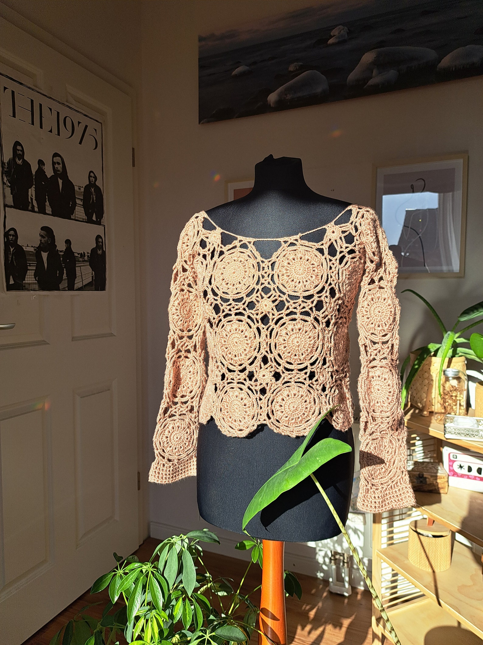 Crochet Top in Lace Pattern | Top Crocheted From Individual Patches ...