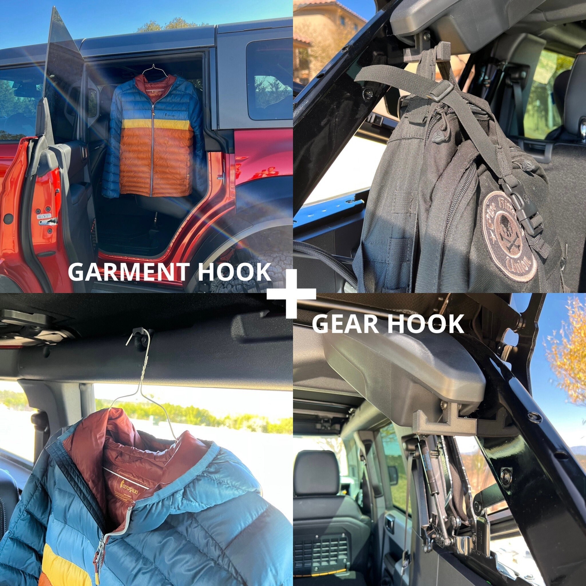 2021+ Ford Bronco Garment + Gear Hook Combo Pack - Lifetime Warranty ...