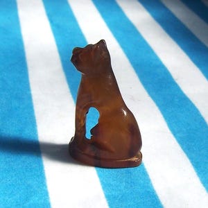 Dolls House, Cat, Ornament, Amber, Carved, Figure, Tigers Eye, Ooak ...