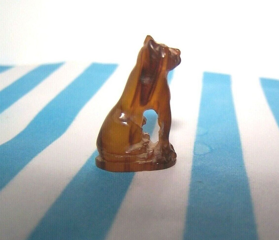 Dolls House, Cat, Ornament, Amber, Carved, Figure, Tigers Eye, Ooak ...