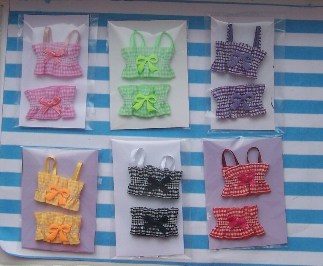 Dolls House, Clothes, 12th Scale, Underwear Set, Bra, Briefs, Colours ...