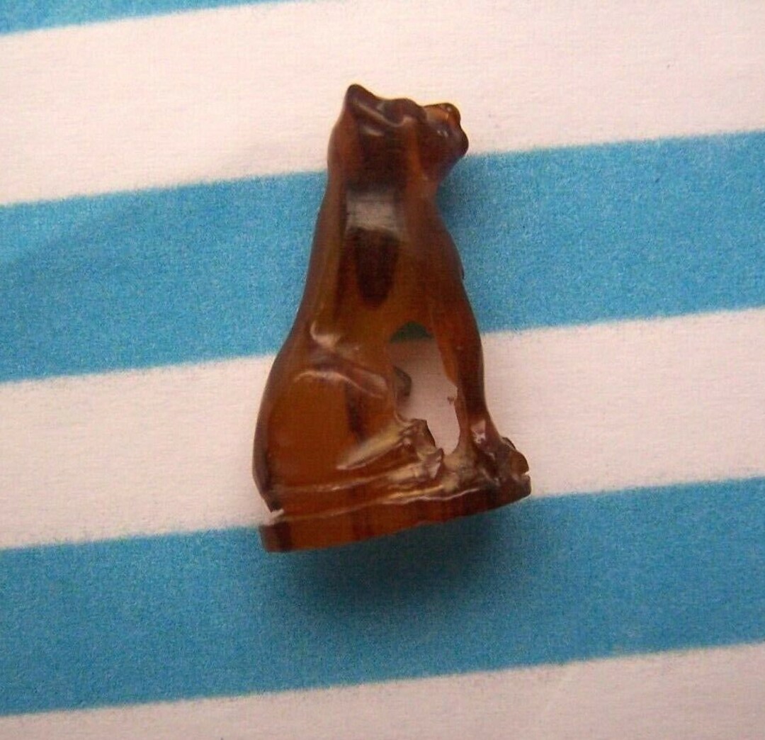 Dolls House, Cat, Ornament, Amber, Carved, Figure, Tigers Eye, Ooak ...