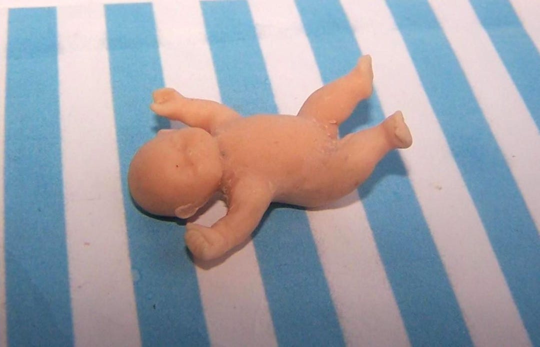 Miniature, Doll, 12th Scale, Baby Boy E, Laying, Ooak, Artisan, Crafted ...