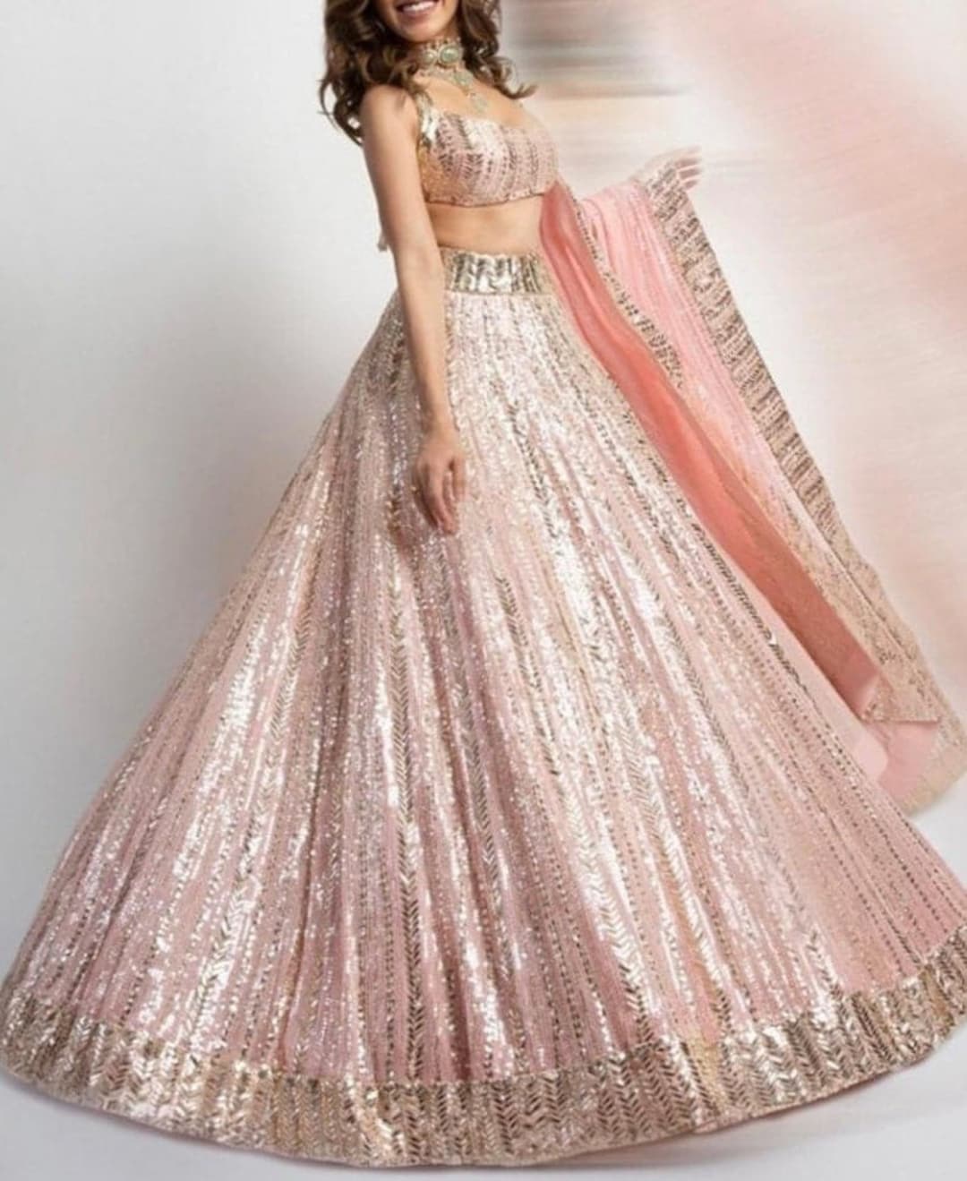 Baby Pink Designer Lehenga Choli for Women Party Wear - Etsy