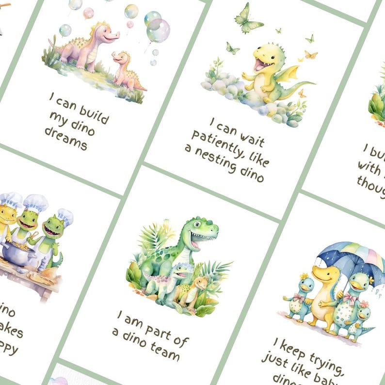 Printable Dinosaur Affirmation Cards: Boost Kids' Confidence ...