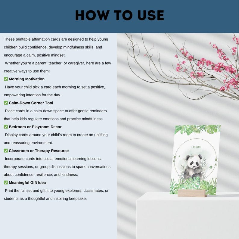 Safari Jungle Affirmation Cards: Watercolor Animal Prints for Kids ...