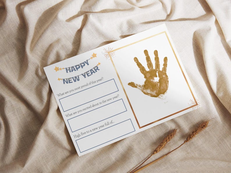 New Year Handprint & Reflection Printable – Keepsake Activity for Kids ...