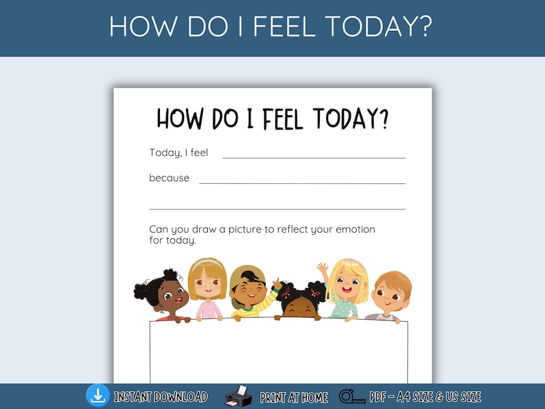 How Do I Feel Today Worksheet for Kids | Emotion Regulation Activity ...