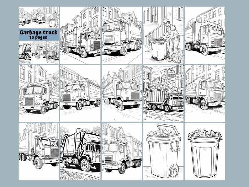Garbage Truck Coloring Pages, Printable Coloring Activities, Vehicle ...