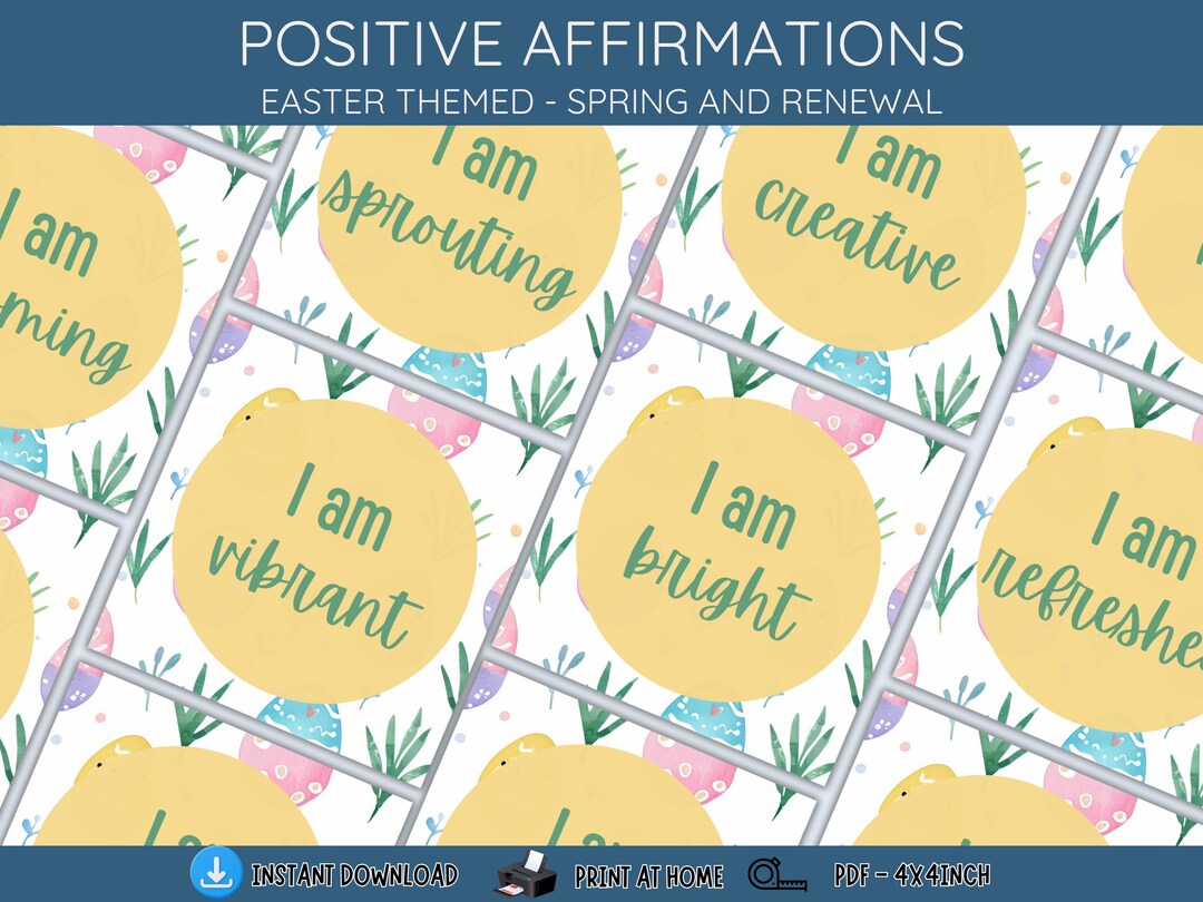 Easter Affirmation Cards for Kids - Positive Spring and Renewal ...