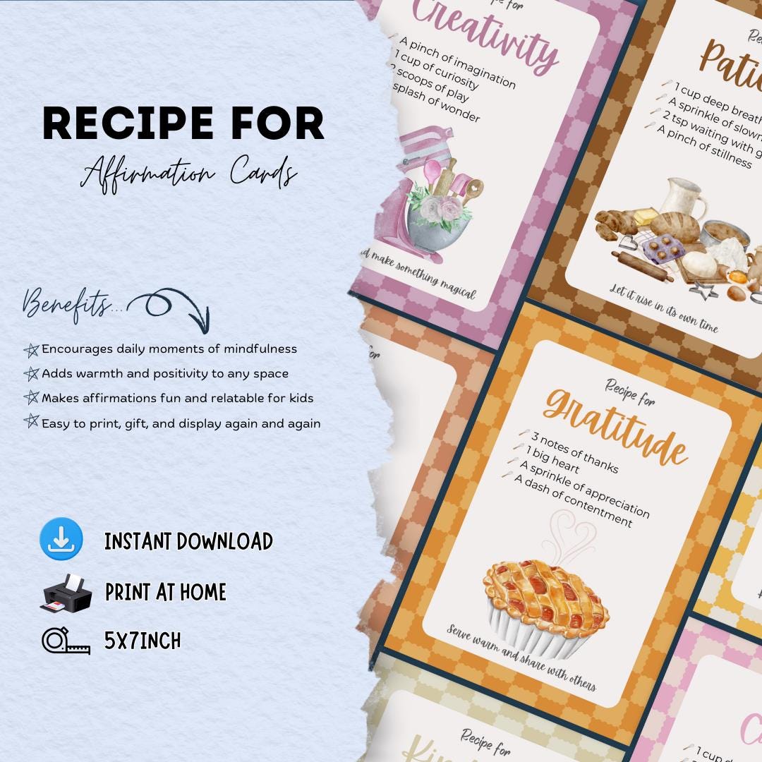 Vintage-inspired Printable Affirmation Cards: Retro Kitchen Decor for ...