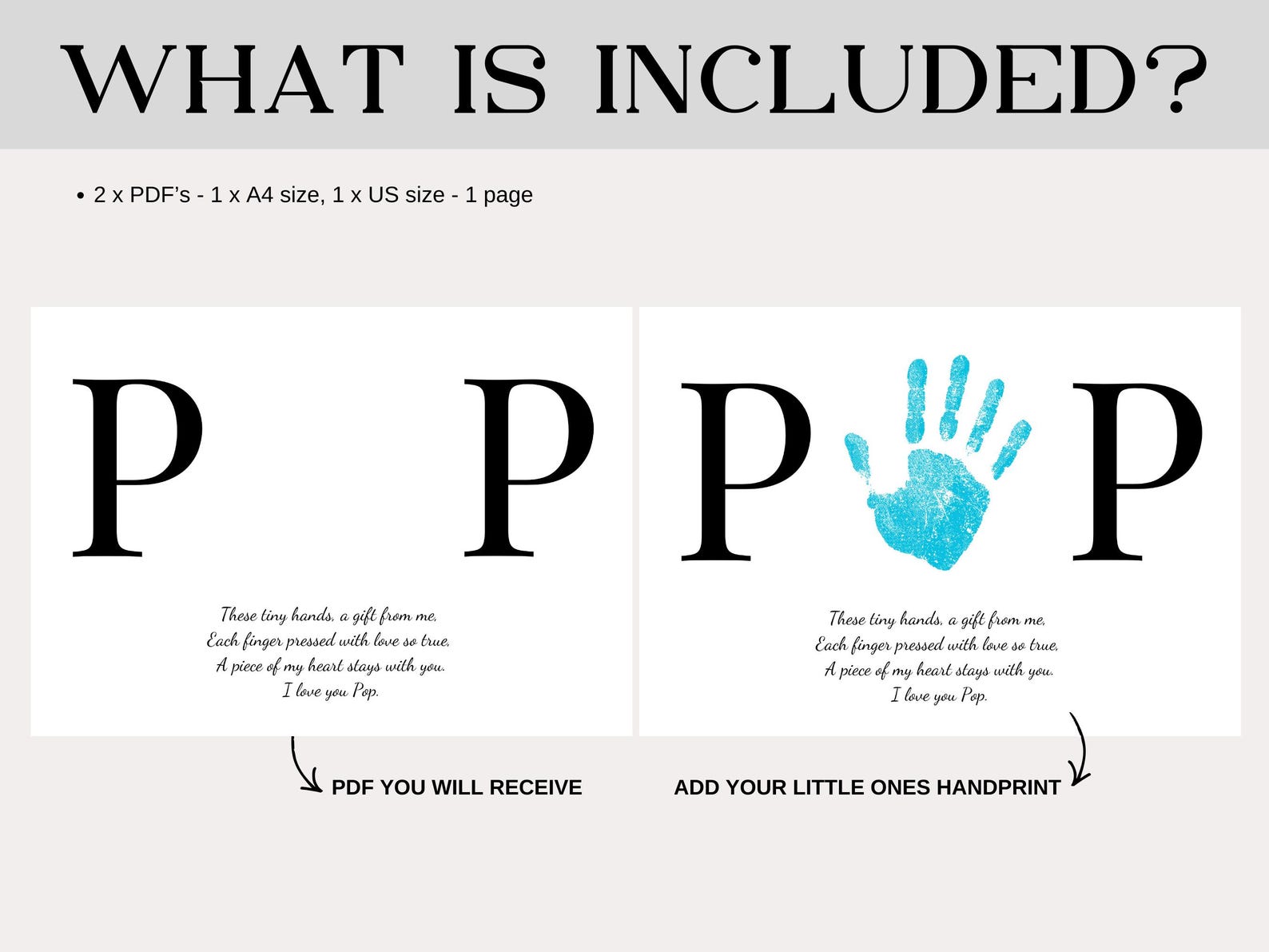 Handprint Poem Printable for Pop - Etsy