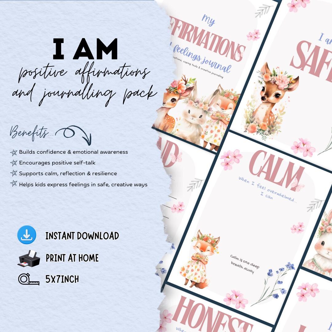Spring Affirmation and Feelings Journal for Kids – Emotional Regulation ...