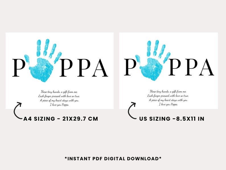 Handprint Art for Poppa: DIY Poem Keepsake (PDF Download) - Etsy