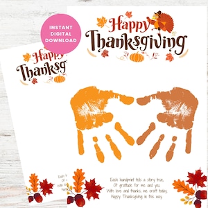 Happy Thanksgiving Handprint Art, Craft for Kids, Keepsake Activity ...
