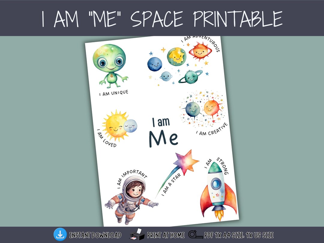 Space Affirmation Poster: Kids Room Decor (digital Download) - Etsy