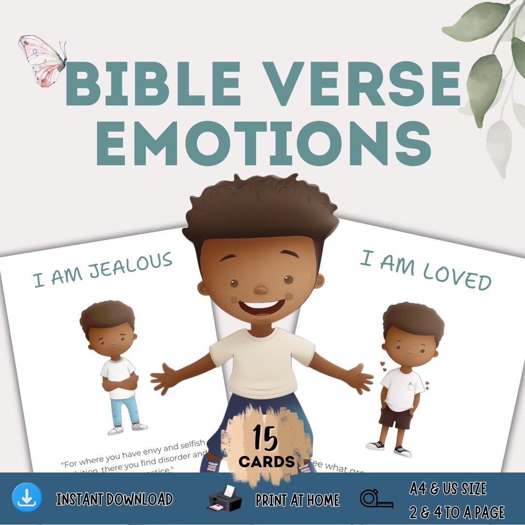 Bible Verse Emotion Cards - Diverse Boy: Sunday School Feelings ...