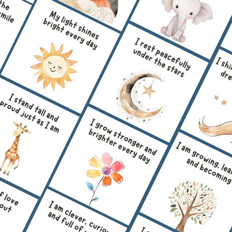 Watercolor Affirmation Cards: Kids Emotional Support Printables for ...
