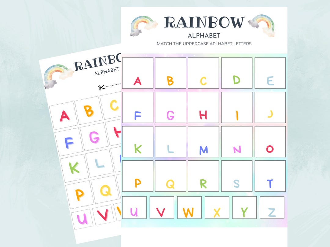 Rainbow Alphabet Matching Activity, Preschool Printable, Homeschool ...