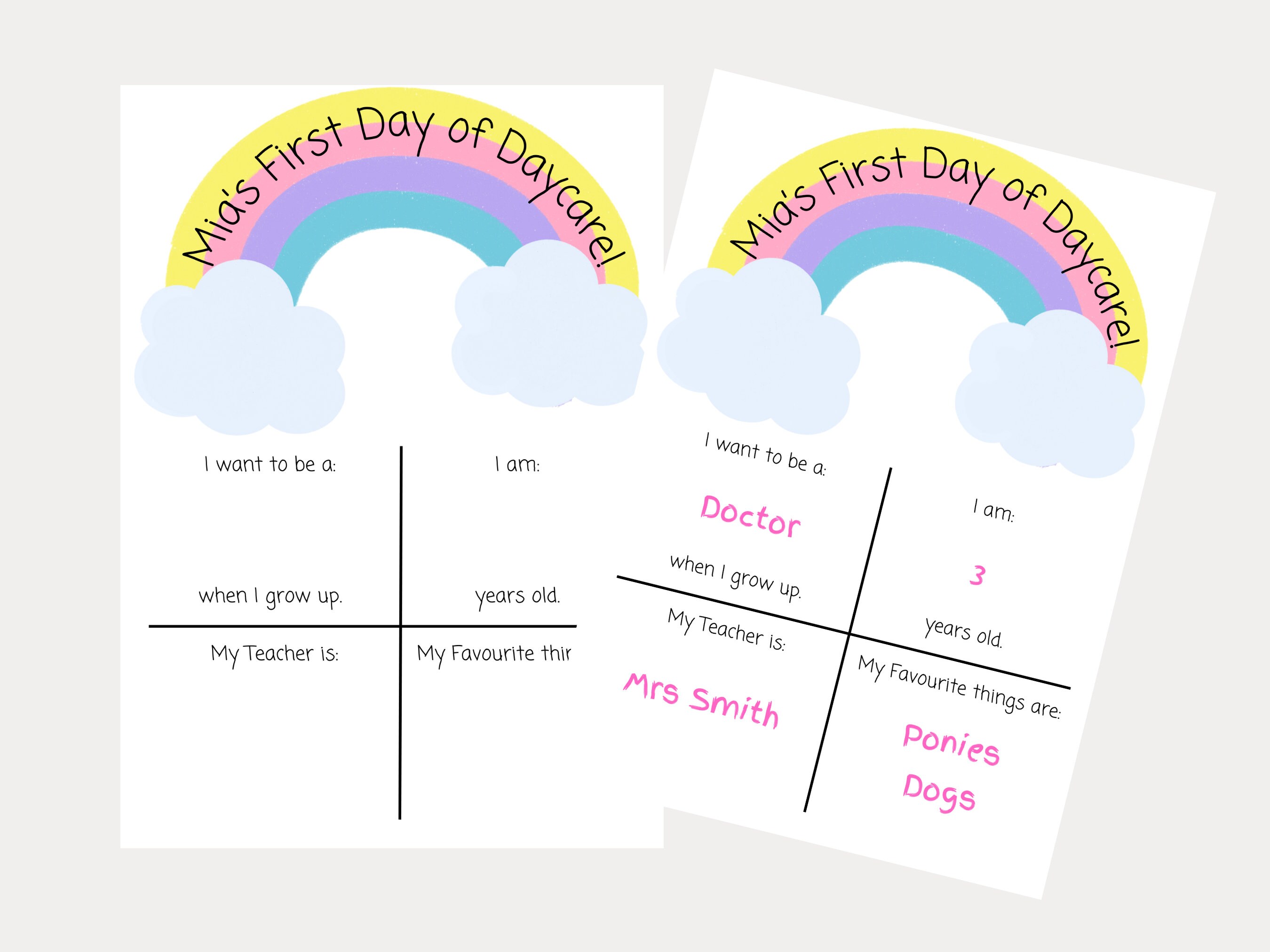 First Day of Daycare Printable Sign, First Day of School Sign, 1st Day ...