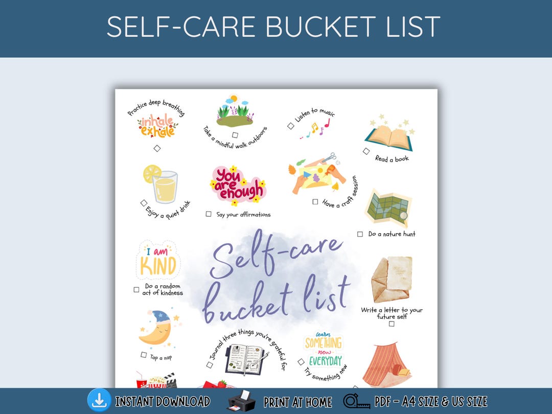 Self-care Bucket List: Mindfulness Activities for Families (PDF) - Etsy