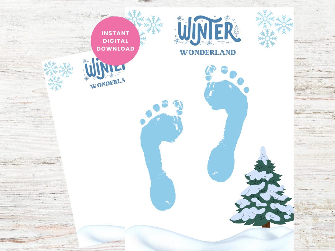 Winter Wonderland Footprint Art, Craft for Kids, Keepsake Activity ...