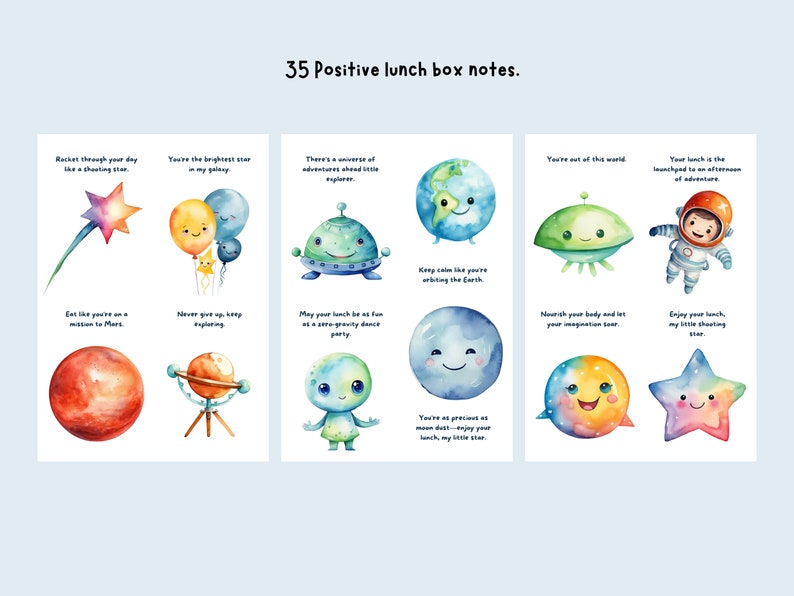 Positive Affirmation Lunch Box Notes for Kids, 43 Encouragement Cards ...