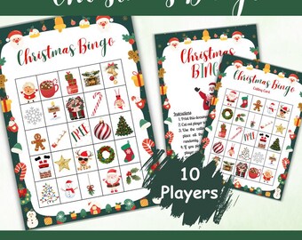 Christmas Bingo Board Holiday Fun for Kids - Etsy