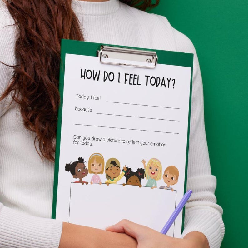 How Do I Feel Today Worksheet, Kids Feelings Journal Page, Emotional ...