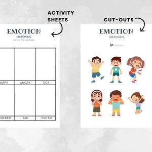 Emotions Matching Game, Kids Emotions, Printable Activity for Kids ...