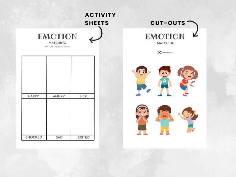 Emotions Matching Game, Kids Emotions, Printable Activity for Kids ...