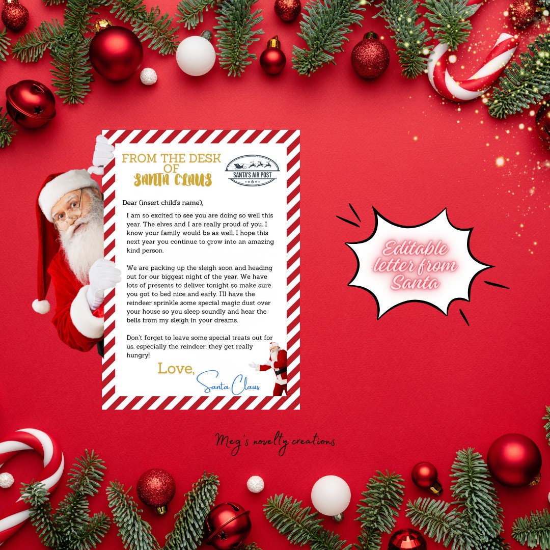 Letter From Santa I From the Desk of Santa Claus I Holiday Fun - Etsy ...